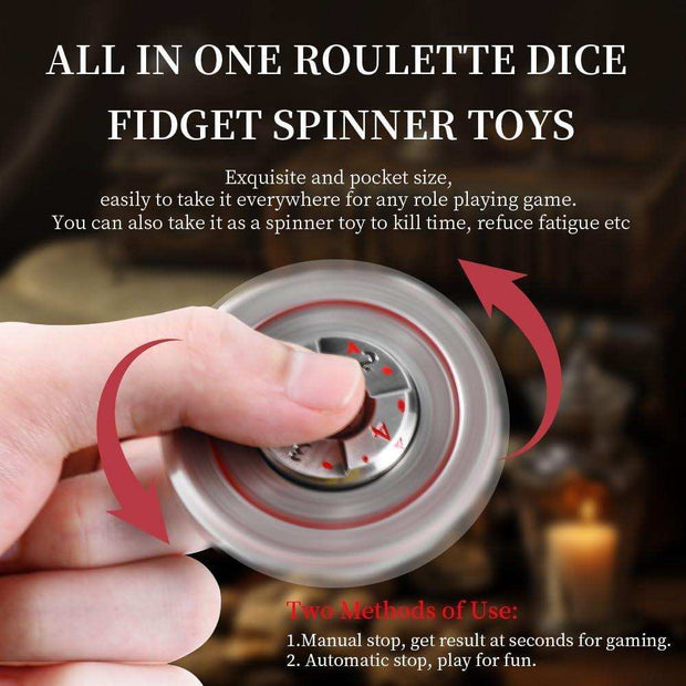 Black Silver 2-in-1 DND Dice & Fidget Spinner Set – RULE DICE
